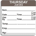 2" x 2" Removable Day of the Week Prep Date Labels®