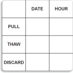 2" x 2" Dissolvable Item-Time and Pull-Thaw Date Labels